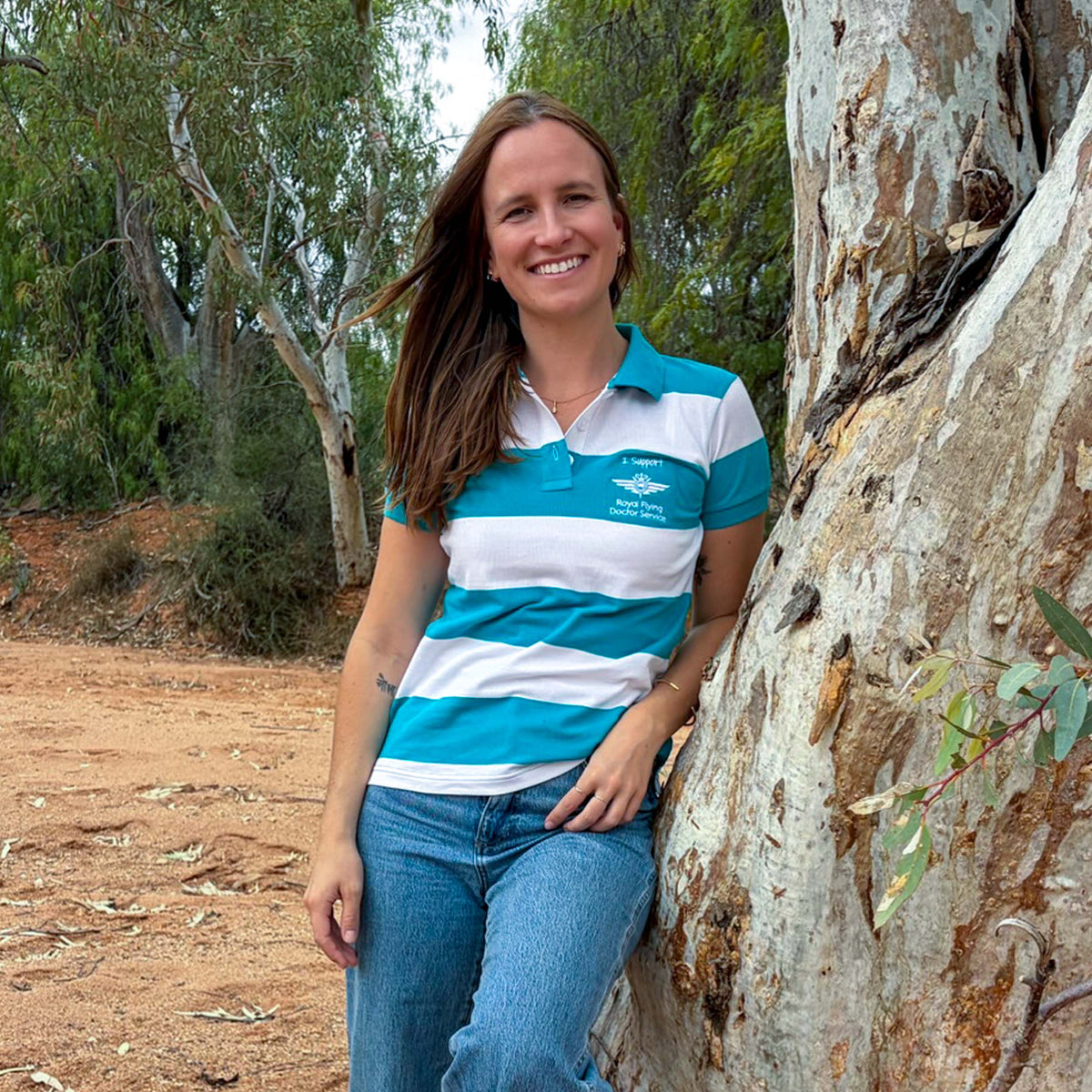 Womens Classic Striped Cotton Polo - Pilbara – RFDS DocShop