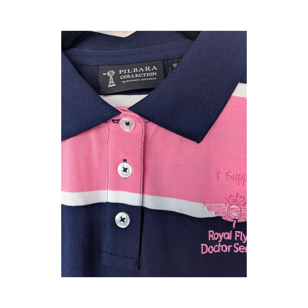 Womens Classic Striped Polo - Pilbara – RFDS DocShop