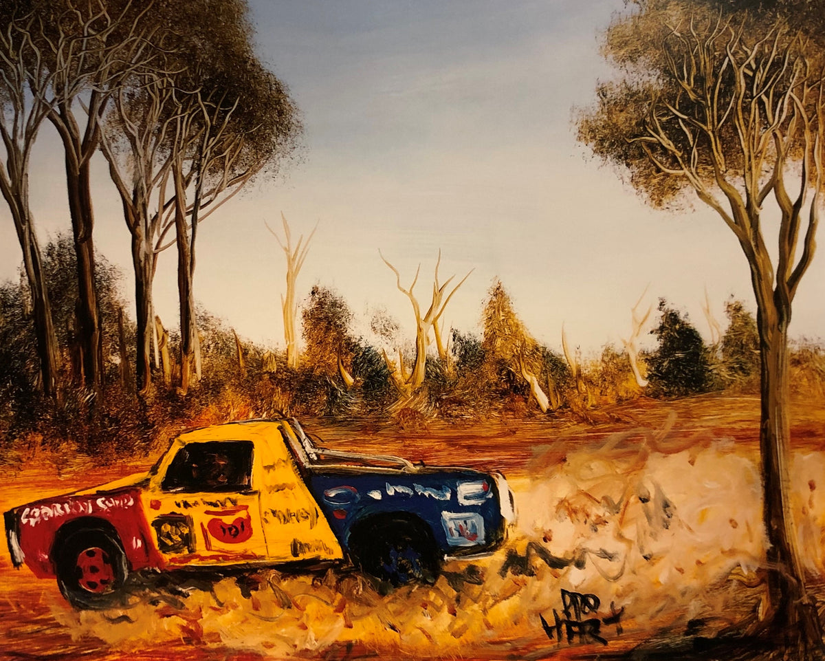 Pro Hart Signed Print - Outback Rally Ute – RFDS DocShop