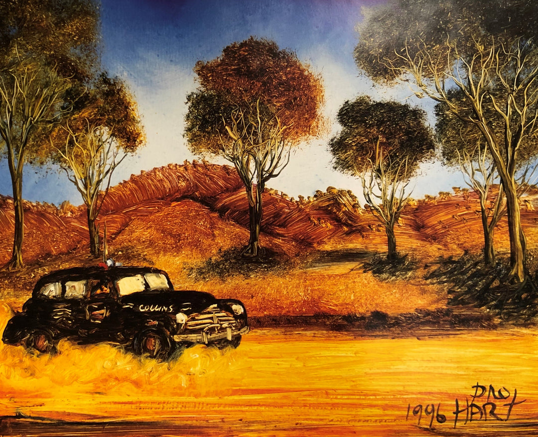 Pro Hart Signed Print - Black Outback Rally Car – RFDS DocShop