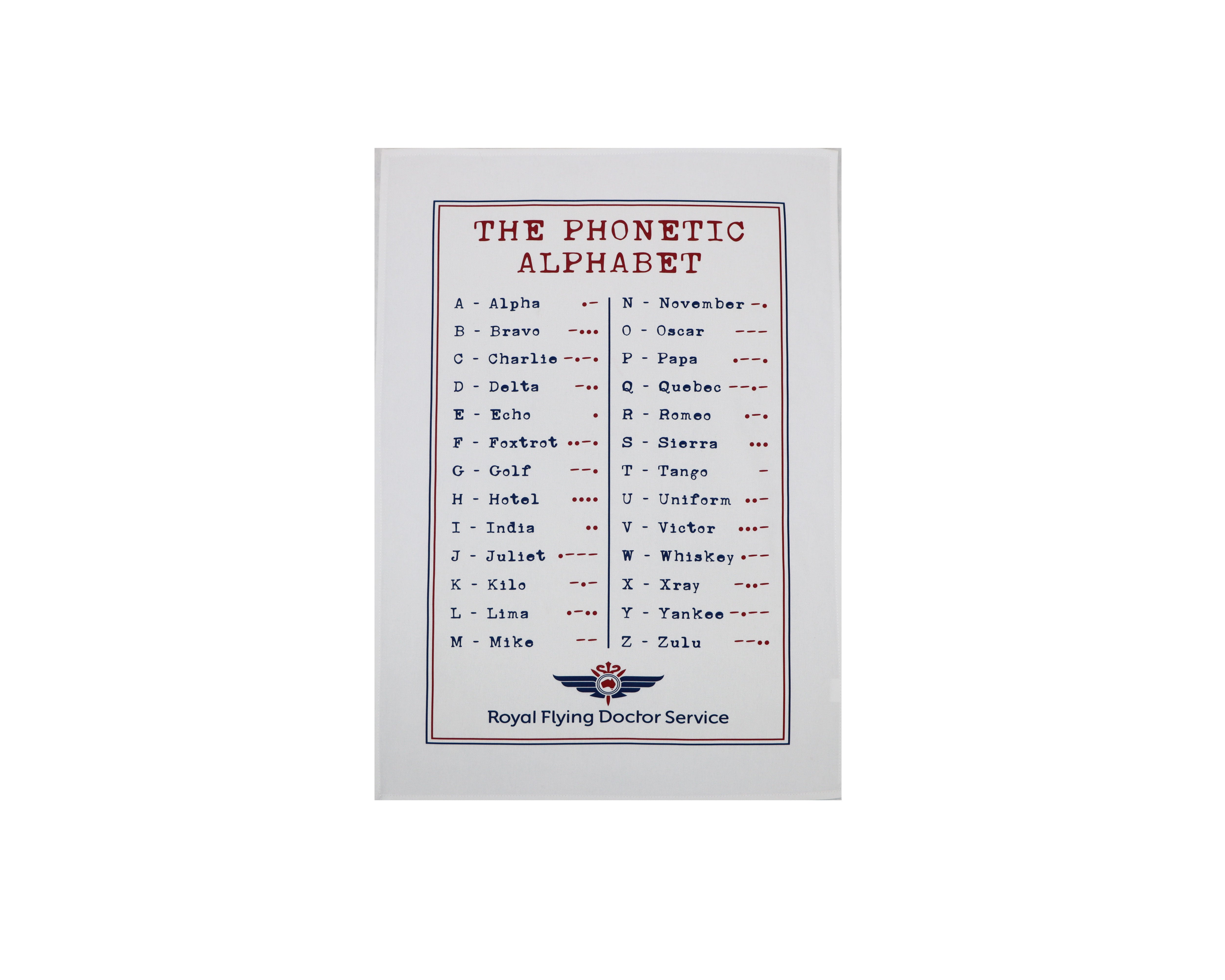 Tea Towel - Phonetic Alphabet – RFDS DocShop